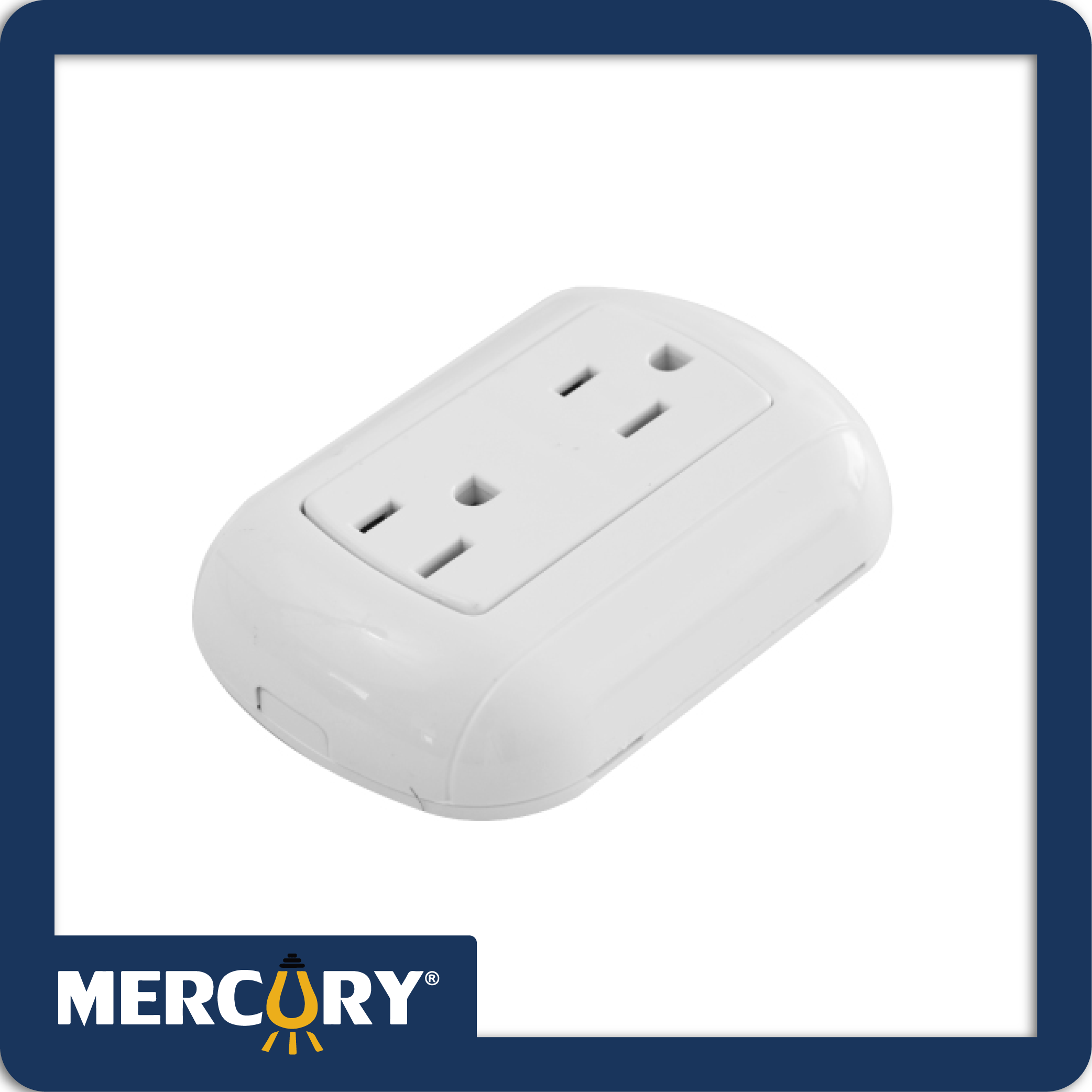 TOMA DOBLE POLO A TIERRA SOBREPONER BLANCA